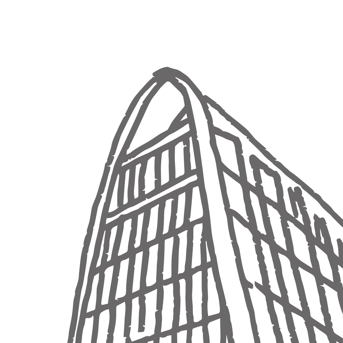 Hollings Building (Black & White)- Toast rack- framed art print ...