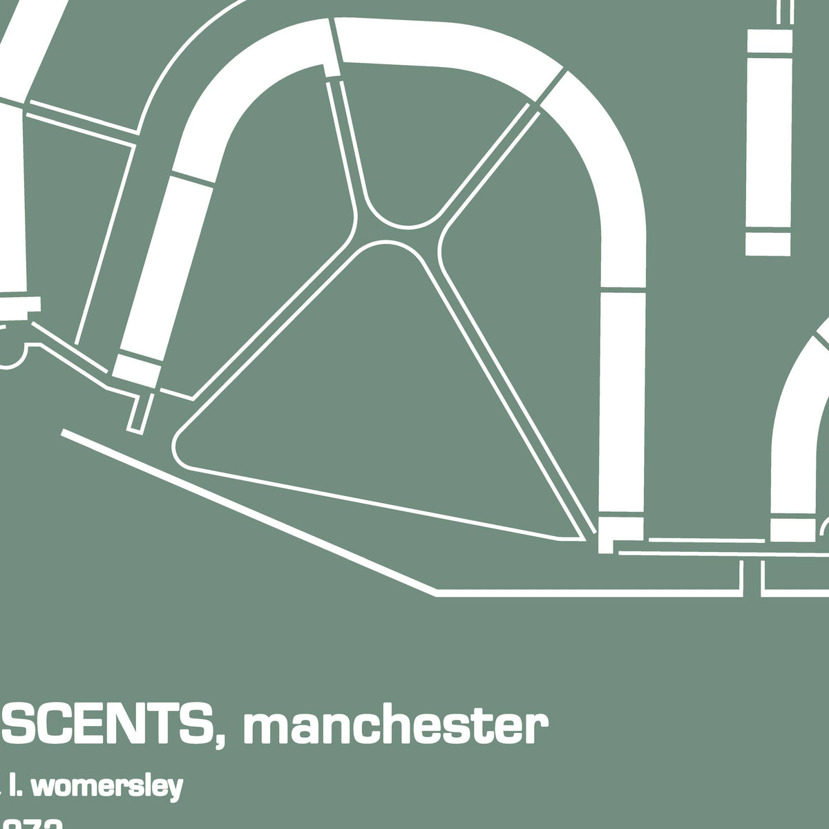 Hulme Crescents Manchester (Jade) | Manchester Art Prints