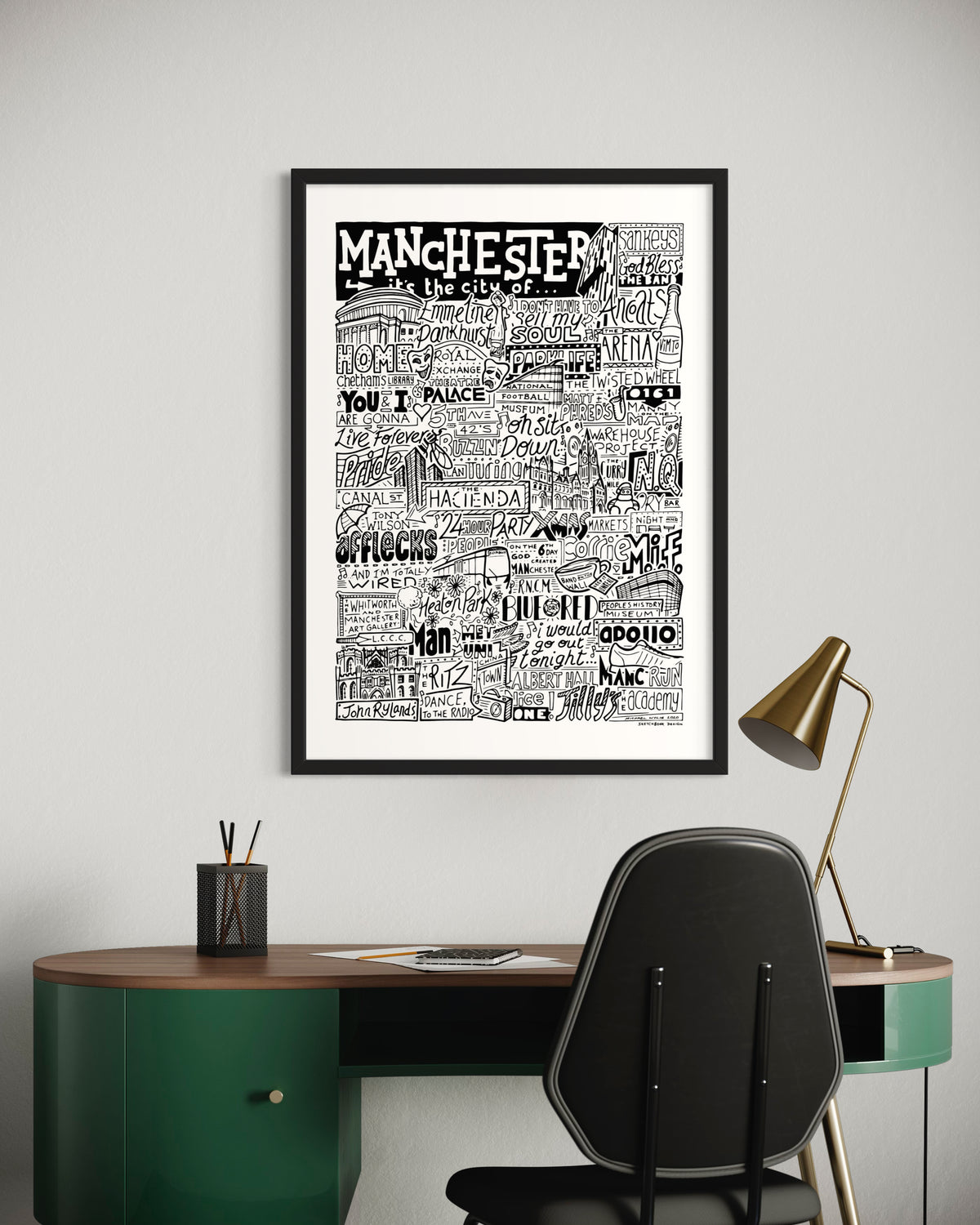 Manchester Landmarks Print | Manchester Art Prints