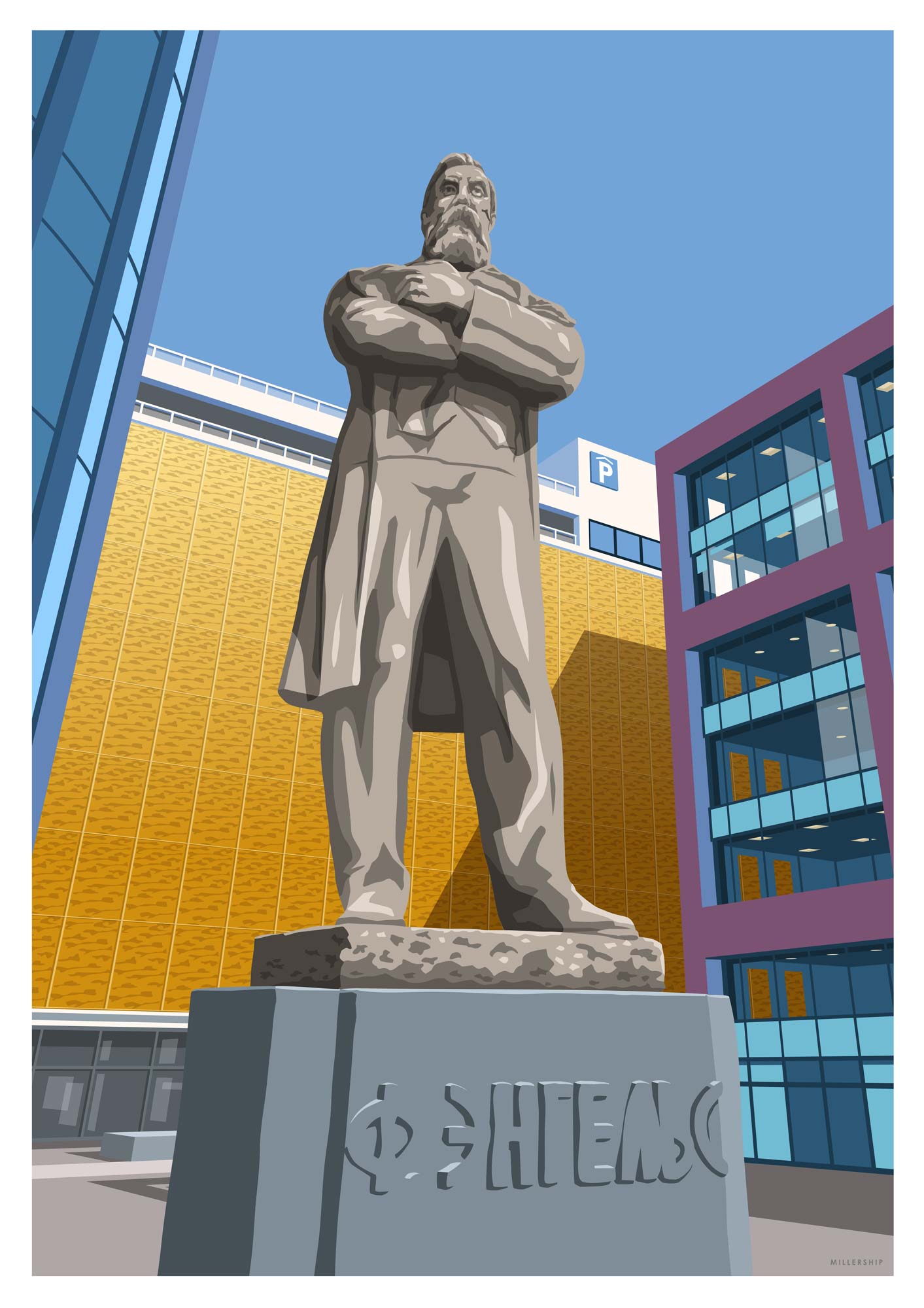 Friedrich Engels Manchester- framed art print – Manchester Art Prints